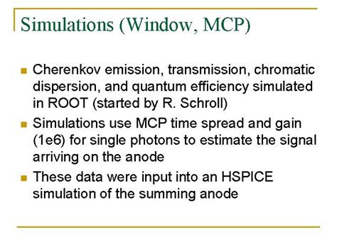 The Uc Simulation Of Picosecond Detectors Picosec Timing