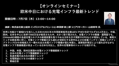 公開終了【セミナー見逃し配信】※プレミアム会員限定 欧米中日における充電インフラ最新トレンド レスポンス（responsejp）