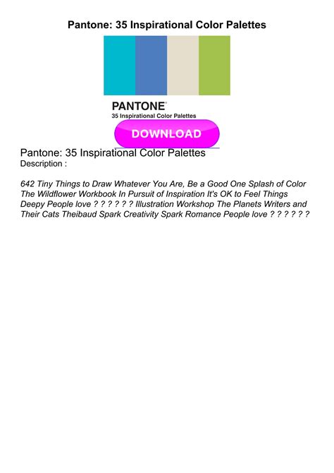 PDF_⚡ Pantone: 35 Inspirational Color Palettes by brickelbrakebillna ...