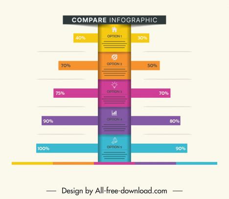 Compare Infographic Template Elegant Flat Modern Vectors Stock In