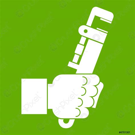 Hacksaw In Man Hand Icon Green Stock Vector 4701301 Crushpixel
