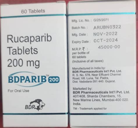 Rucaparib Tablets Mg At Rs Bottle Rucaparib Tablet In Mangalore ID