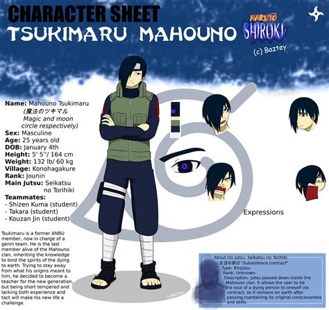 Naruto Oc Sheet Tsukimaru Mahouno [v2] By Baztey On Deviantart