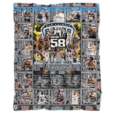 San Antonio Spurs 58th Anniversary 1967 2025 Fleece Blanket