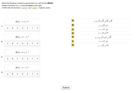 Solved Determine The Correct Pole Zero Plot For The Chegg