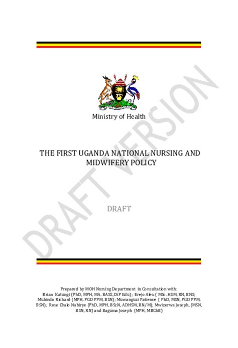 The First Uganda National Nursing And Midwifery Policy Moh Knowledge Management Portal