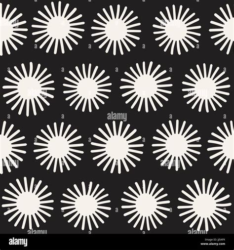 Vector Seamless Sunburst Shapes Freehand Pattern Abstract Background