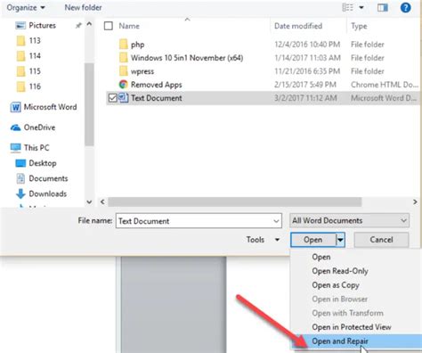 how to open a corrupt or unreadable word file