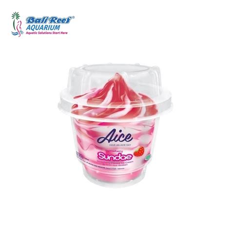 Aice Ice Cream Sundae Strawberry Cup 100g Bali Reef Aquarium Online Store