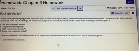 Solved Homework Chapter 3 Homework Save Hw Score 60 6 Of