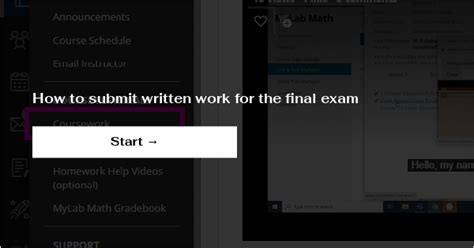 how to submit written work for the final exam