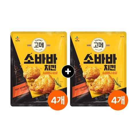 고메 소바바치킨 소이허니 순살 375g 4 4개