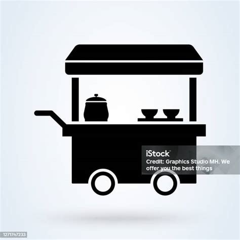 食品攤位線圖示 輪廓向量符號 線性樣式象形圖隔離在白色符號 徽標插圖簡單的現代圖示設計插圖向量圖形及更多人造物件圖片 人造物件 健康的