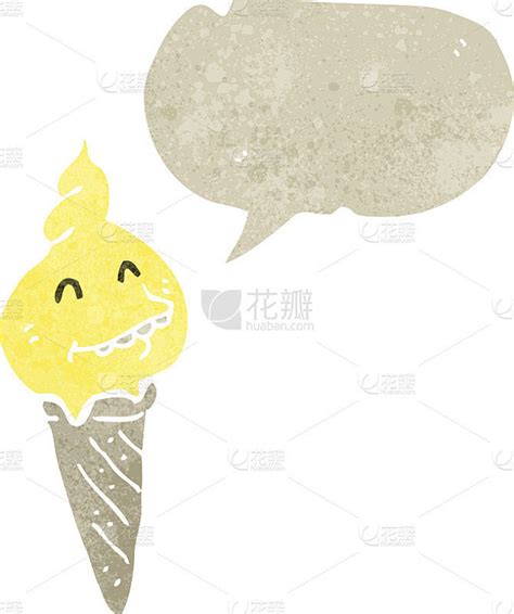 复古卡通融化冰淇淋蛋卷