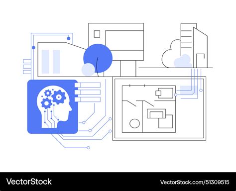 Ai Aided Architectural Planning Abstract Concept Vector Image