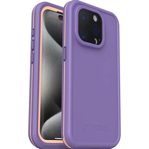 Purple Waterproof Iphone 15 Pro Case Otterbox Frē Series For Magsafe