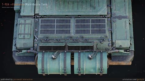 3D Model T 90 Battle Tank Advanced Tank Blueprint UE4 VR AR Low
