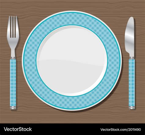 Dinner Plate Knife And Fork Royalty Free Vector Image