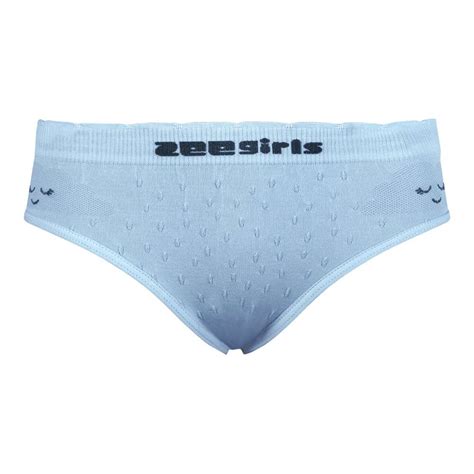 Calcinha Tanga Infantil Jacquard Floral Sem Costura Azul Celeste