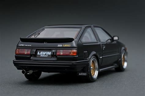 1 43 Ig Ignition Model Toyota Corolla Levin Ae86 Gt Apex Red W Black Hood Car Model