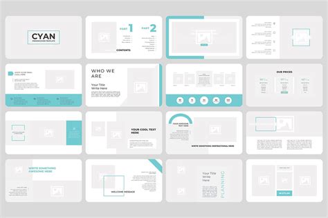 Cyan Powerpoint Template Presentation Creative Market