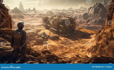 Sci Fi Mining Operation The Ultimate Landscape Photography Experience Stock Illustration