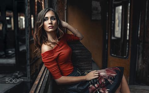 Women Px Model Long Hair Sitting Damian Pi Rko Fashion Katarzyna Kluska Lady