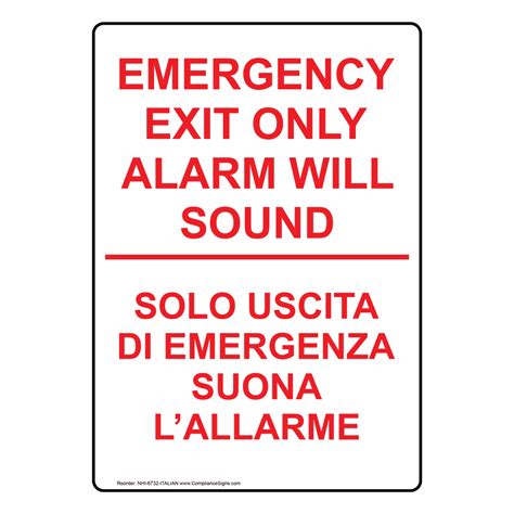 Emergency Exit Only Bilingual Sign NHI SPANISH