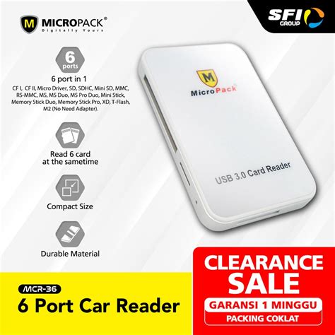 Jual 6 In 1 Multi Card Reader Usb 3 0 Micropack Mcr 36 White Shopee