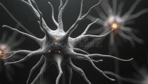 Close Up Illustration Nerve Cells Neurons Sending Electrical Signals In