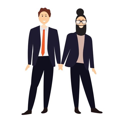Dos Hombres De Dibujos Animados Gay En Trajes Ilustración Vectorial