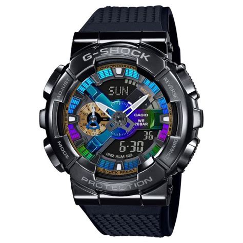 Mens Casio G Shock Analog Digital Multi Color Rainbow Dial Black Resin