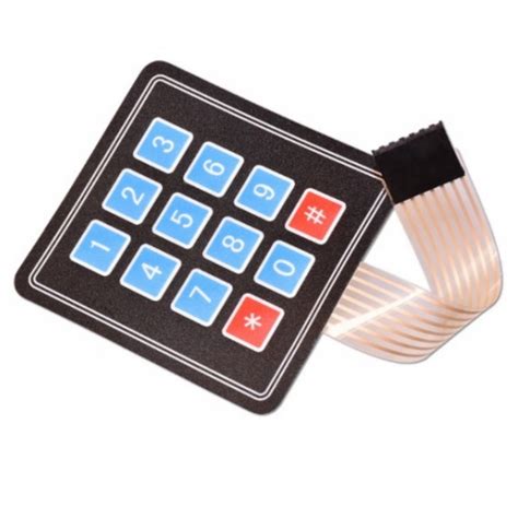 jual keypad 3x4 matrix keyboard 12 key membrane untuk arduino tombol