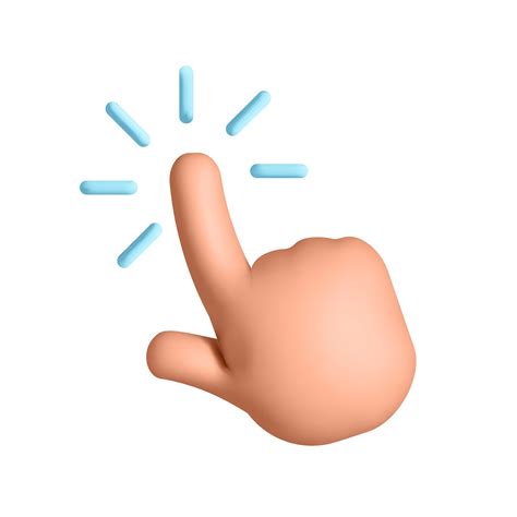 3d Vector Computer Hand Cursor Or Pointer Gesture Web Mockup Element