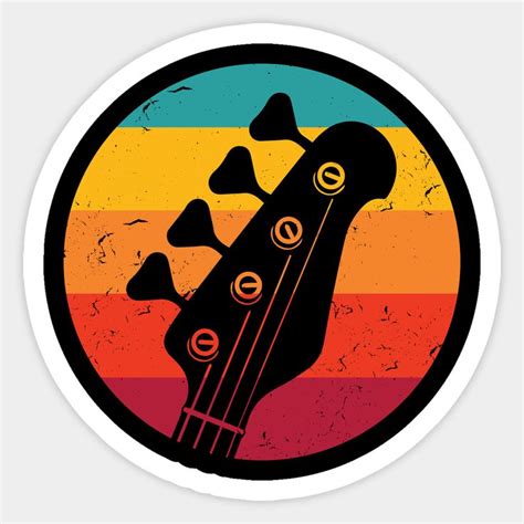 Vintage Bass Guitar Sticker