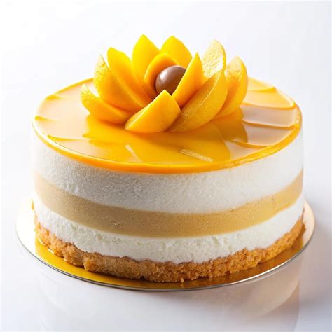 Mango Passion Fruit Cake Premium Ai Generated Image
