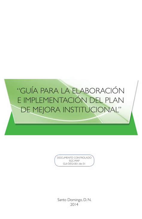 PDF GUÍA PARA LA ELABORACIÓN E IMPLEMENTACIÓN DEL PLAN DE PDF