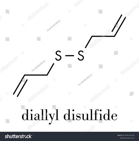 Diallyl Disulfide Garlic Molecule One Compounds Stock Vector Royalty