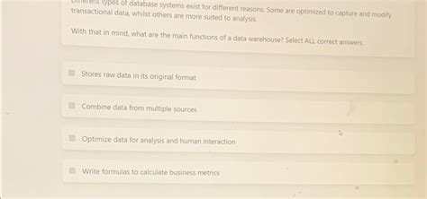 Solved Erent Types Of Database Systems Exist For Different