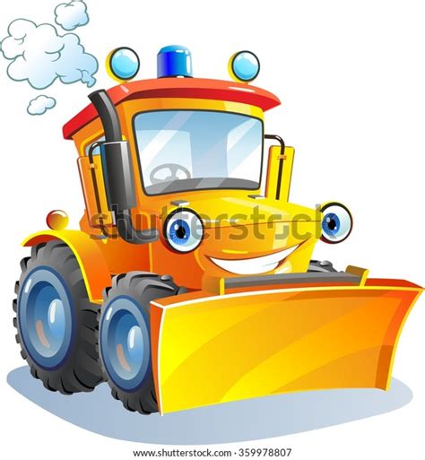 Cartoon Funny Tractor Bulldozer Stock Vector Royalty Free 359978807