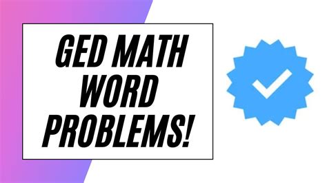 Ged Math Word Problems Easy Youtube
