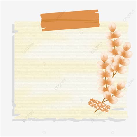 Beautiful Vintage Paper With Watercolor Leaf In Peach Color For