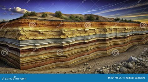 3d Geological Crosssection Of Sedimentary Rock Layers Sandstone Bedding