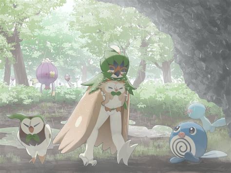 Mokukitusui Dartrix Decidueye Drifblim Drifloon Poliwag Wooper Nintendo Pokemon