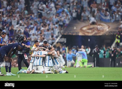 Lusaier Qatar 18th Dec 2022 Players Of Argentina Celebrate Winning
