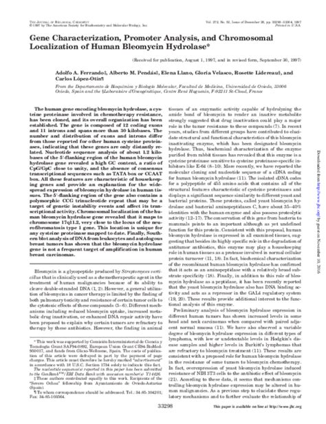 Pdf Gene Characterization Promoter Analysis And Chromosomal