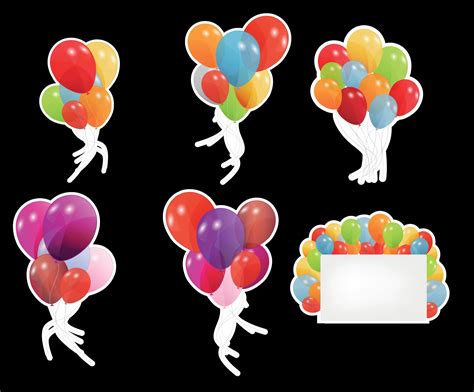 Set Of Labels With Colored Ballons Vector Illustration 8238794 Vector