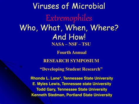 Ppt Viruses Of Microbial Extremophiles Who What When Where And