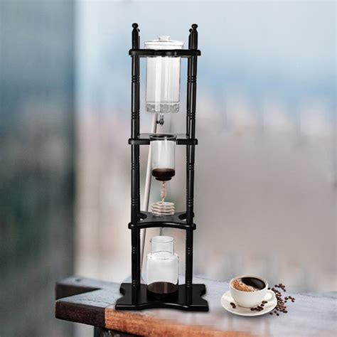 Lomana Ice Drip Coffee Maker Commercial Pine Wood Handmade Glass Cold Brew Coffee Household