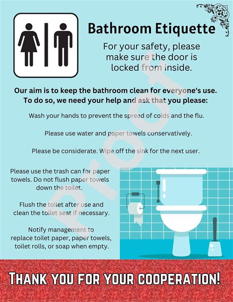 Laminate This Etiquette Flier For Men And Womens Bathrooms Inform